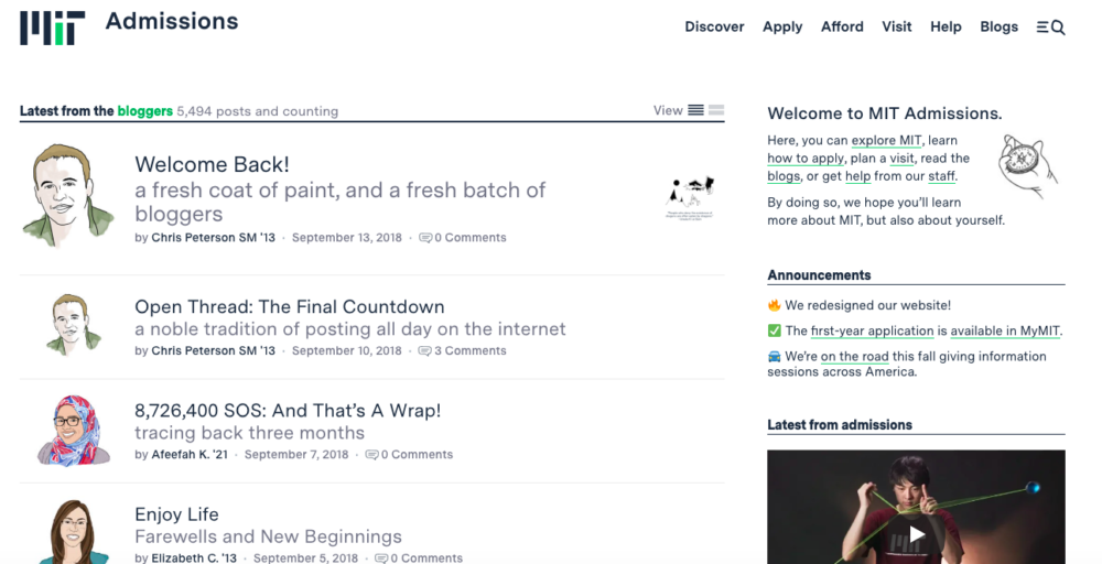Welcome Back! | MIT Admissions