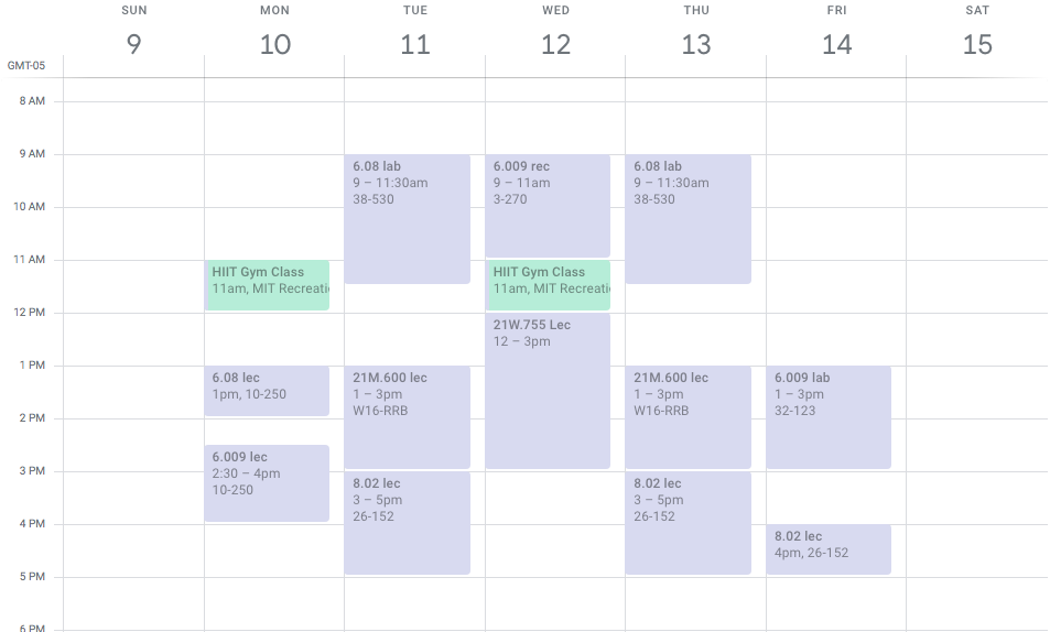 Second Semester Schedule + Thoughts | MIT Admissions