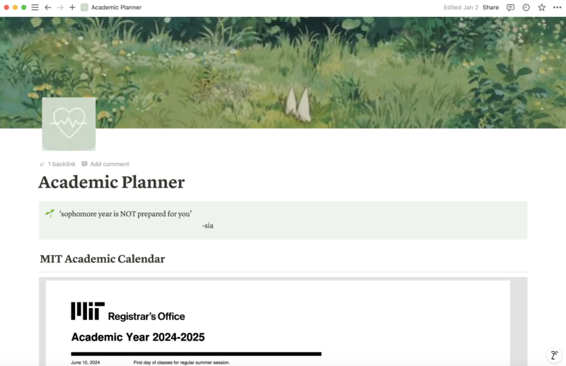 LOOK AT MY NOTION!!!!!! 🌱 | MIT Admissions